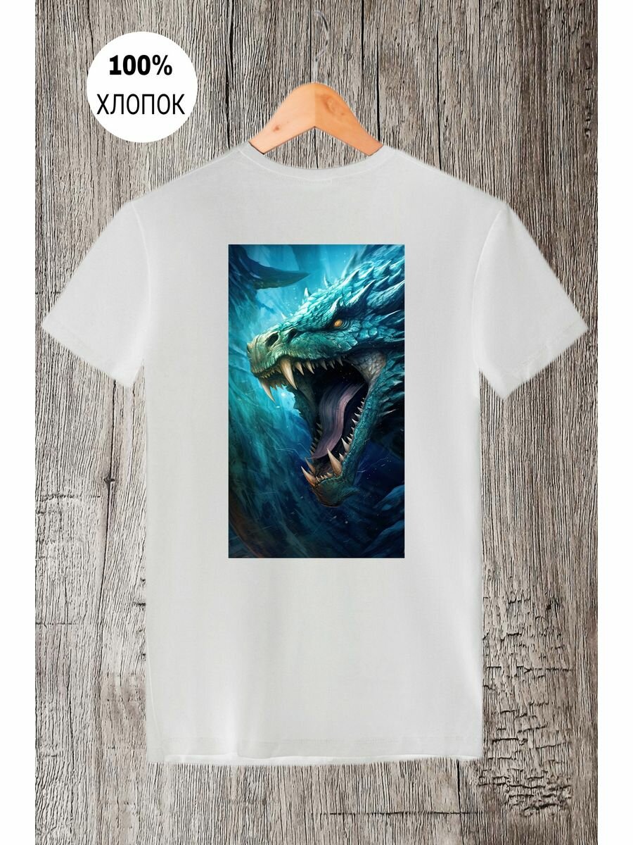 Футболка дракон челюсть клыки зубы