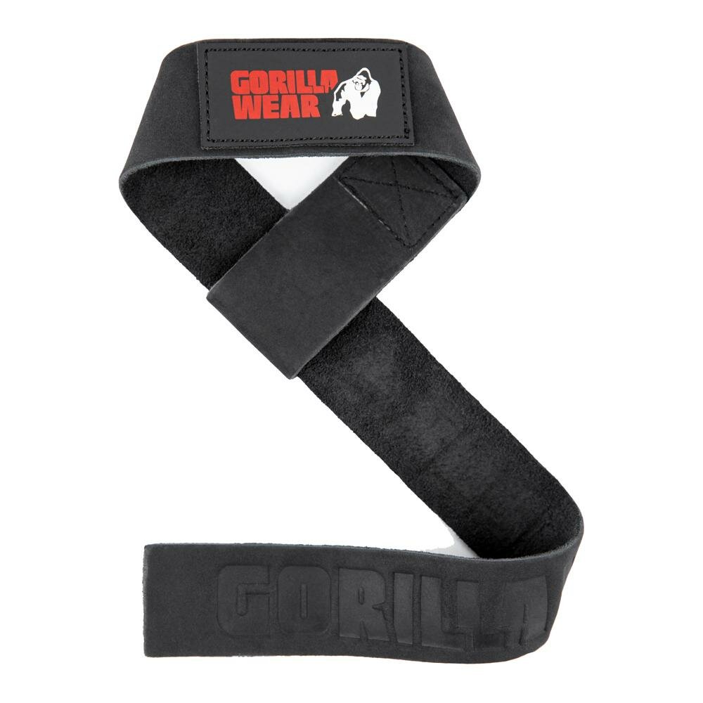 Тяги Gorilla Wear 99222, кожа, турник, для силового хвата, черно-коричневые, 2 шт