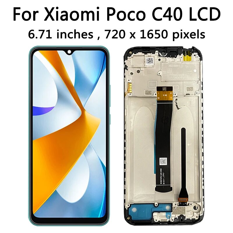 6,71 " протестировано для Xiaomi Pocophone Poco C40, замена сенсорного экрана Original With Frame