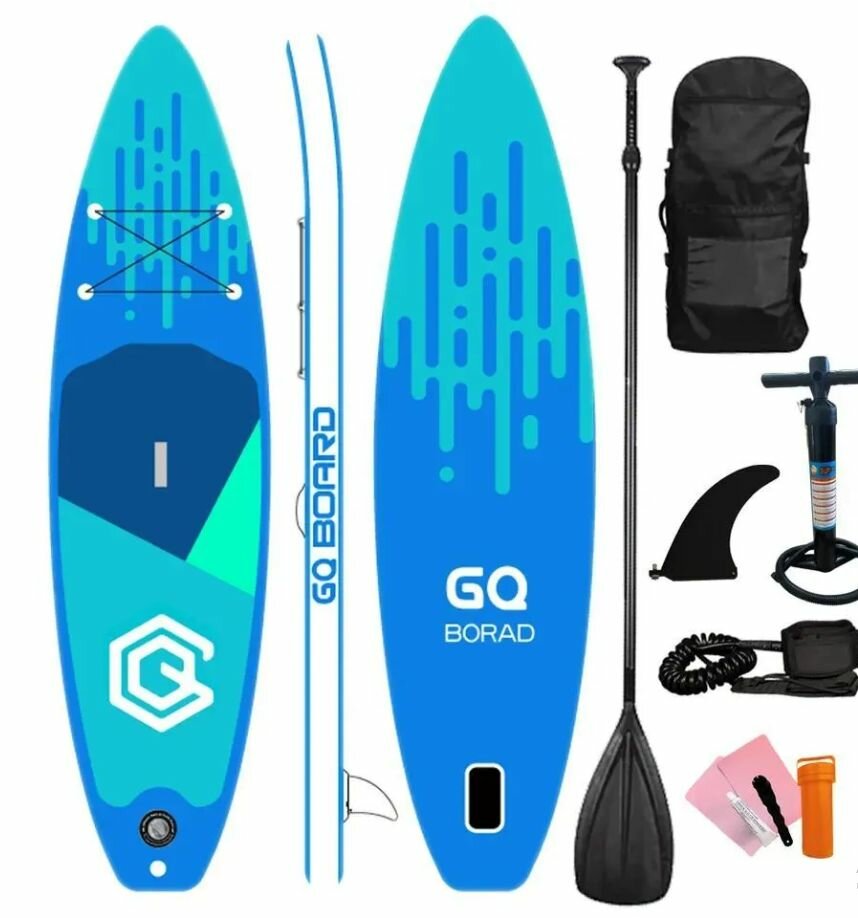 SUP-доска TERBO GQ-RD, надувная, 335x84х15 см, синий, полный комплект