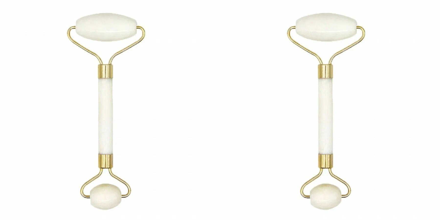 Роликовый массажёр Nail Art двусторонний, белый нефрит, 2 шт