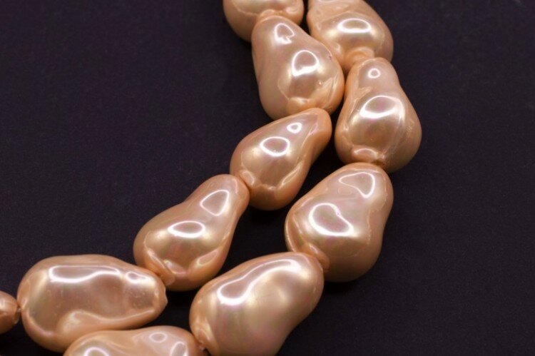 Жемчуг искусственный барочный Майорка 21-23х14-16мм, отверстие 1мм, цвет светло-розовый, 511-016, 1шт