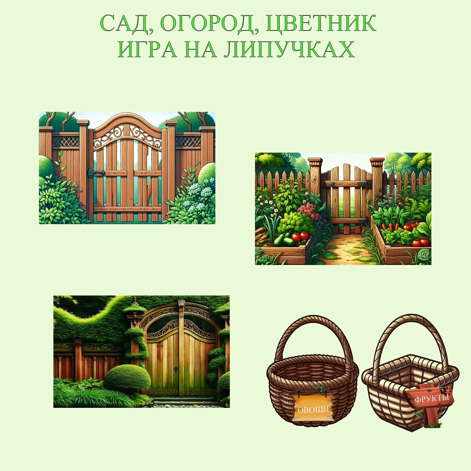 Игра на липучках "Сад, огород, цветник."