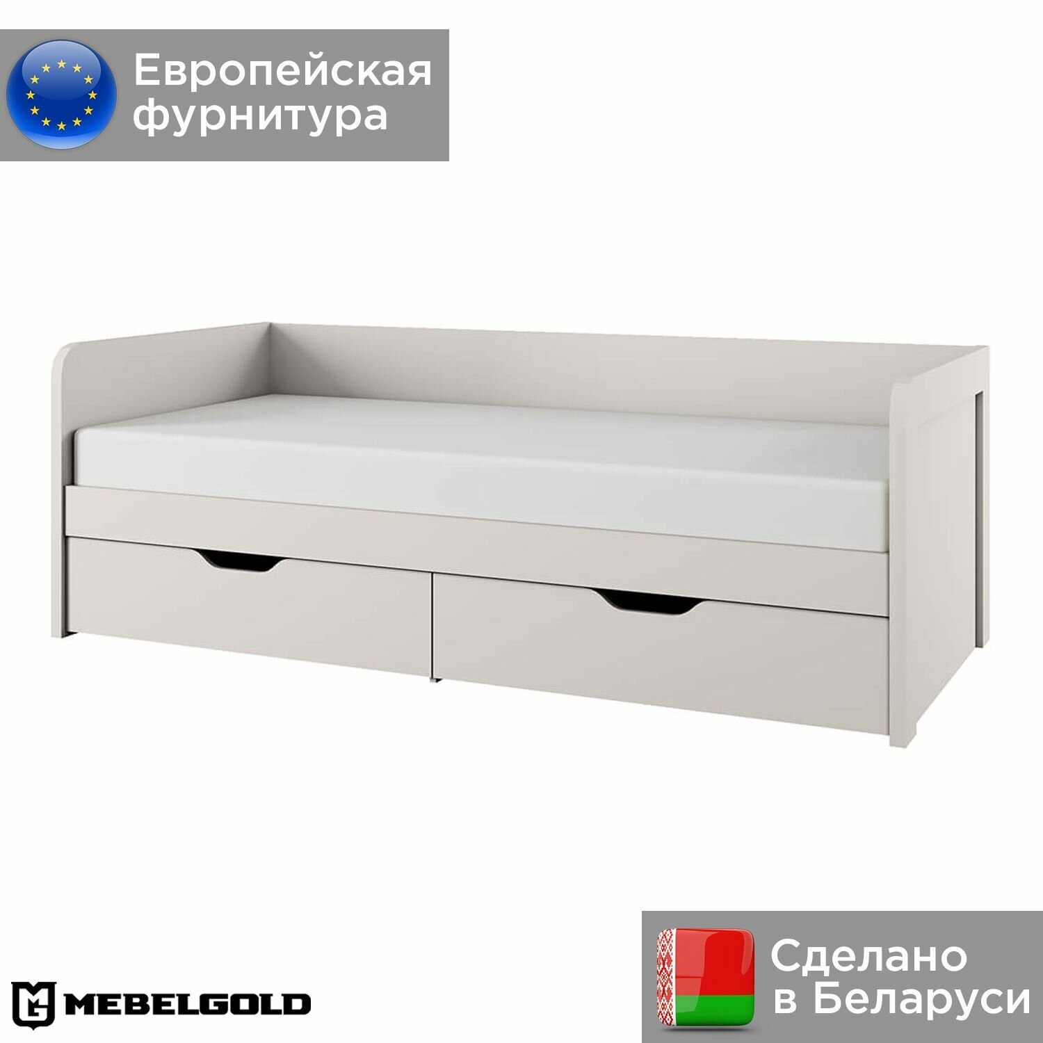 Модерн / Modern Кровать 90-2 МебельГолд, 206.9х94.8х71.4 см