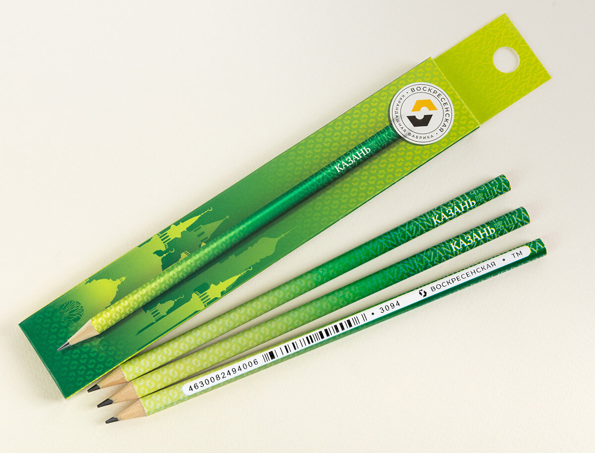 ВКФ Мой любимый город SUV-042-GJ80 карандаш графитный заточенный HB ТМ Казань ассортимент 1 шт