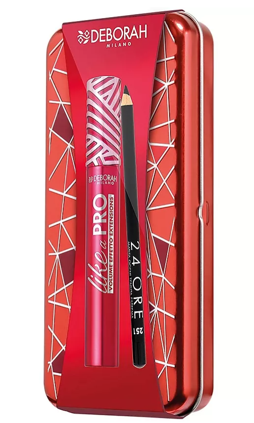 Набор Deborah Milano 08: Тушь для ресниц LIKE A PRO, Карандаш для глаз 24ORE EYEPENCIL