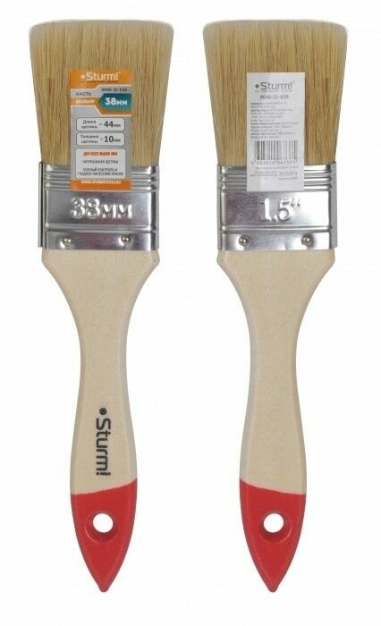 Кисть плоская, натуральная щетина Sturm! 9040-21-038