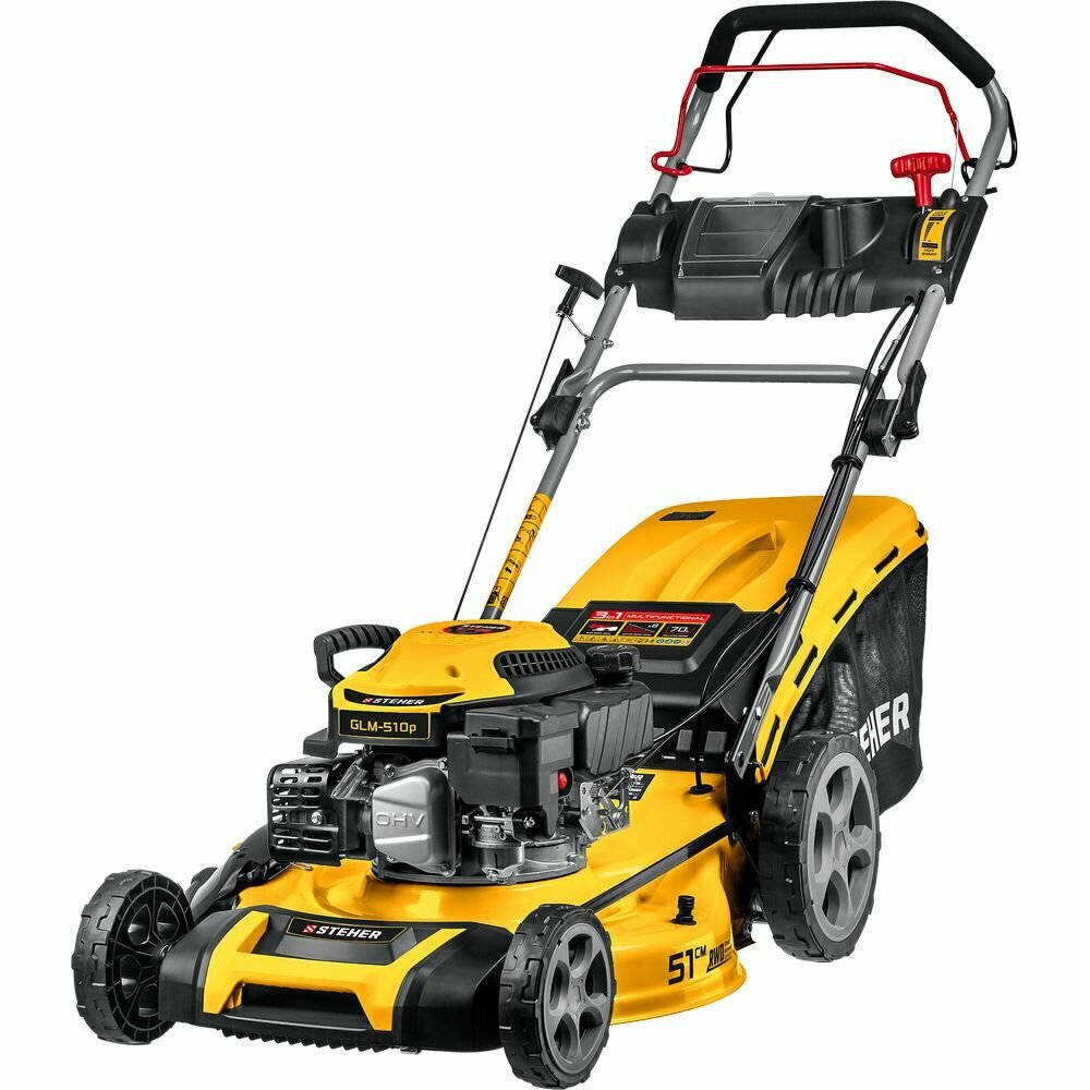 Газонокосилка бензиновая самоходная STEHER GLM-510p