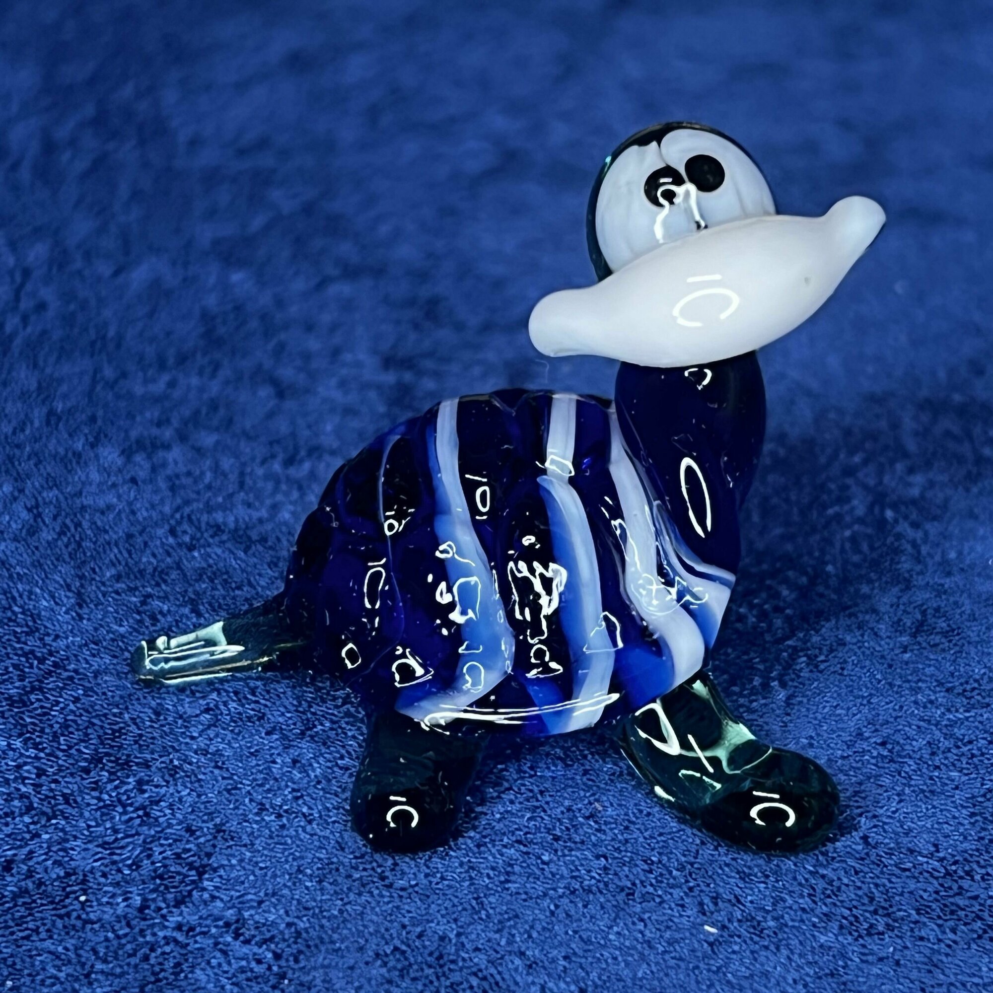 Фигурка стеклянная "Черепаха" Синяя