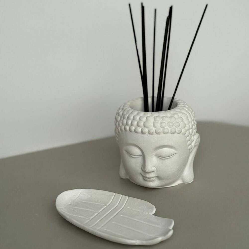 Кашпо голова Будда и органайзер для свечей ладошка