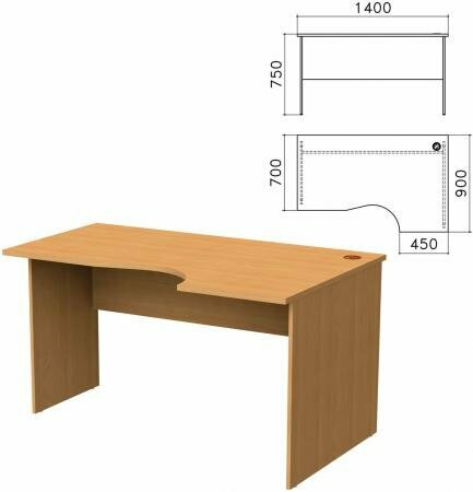 Стол компьютерный Монолит СМ4.1, ШхГ: 140х90 см, gook bavaria