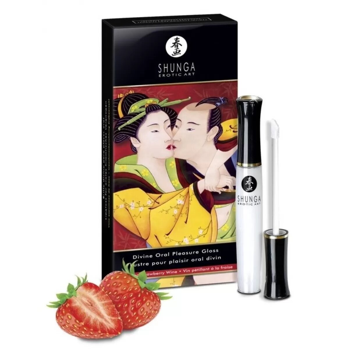 Блеск для губ 3 в 1 Shunga Oral Pleasure Gloss Клубника с шампанским, 10 мл