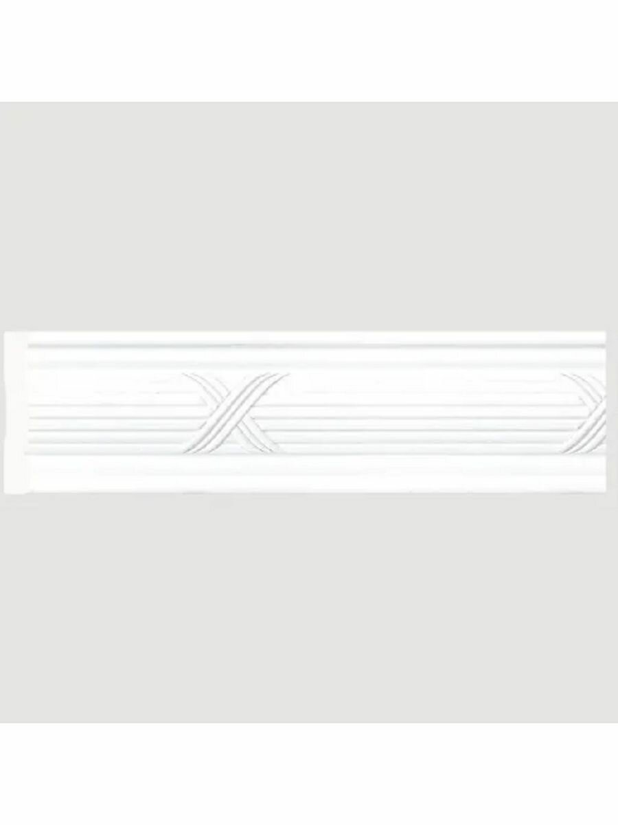 Плинтус потолочный Молдинг на стену декор, 1100х80х13 мм Белый мат - 2 шт.