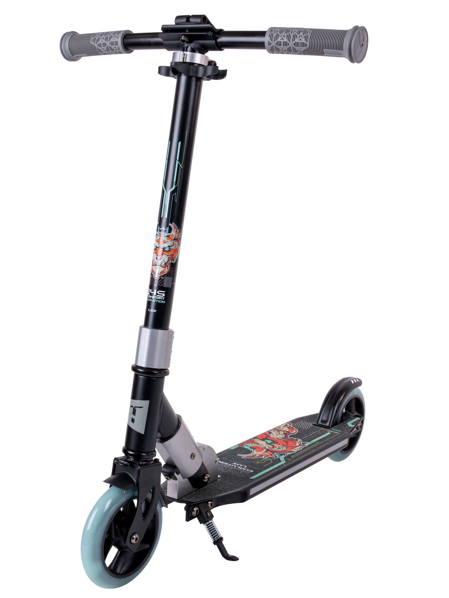 Самокат Tech Team "Comfort 145 Evolution Lux", детский, с подсветкой - 2024 Black