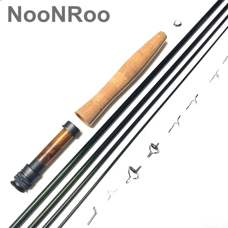 Комплект удочек нахлыстом NooNRoo IM8 9 футов 3/4, 5/6 Зеленый, No.8, 9ft 34wt black