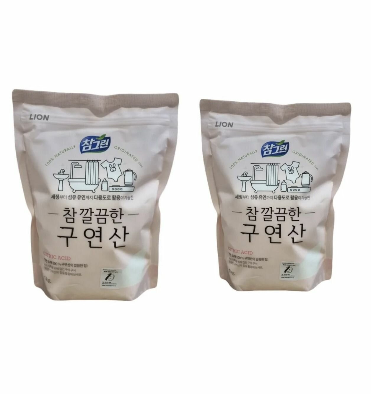 Lion Chamgreen Универсальное чистящее средство, 1 кг, 2 штуки.