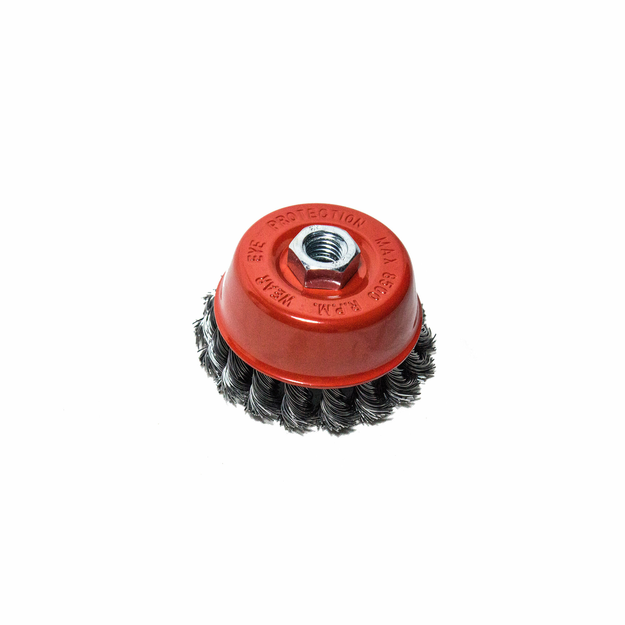 Щетка-крацовка "чашка" с гайкой М14х2, витая стальная проволока 90мм "888"