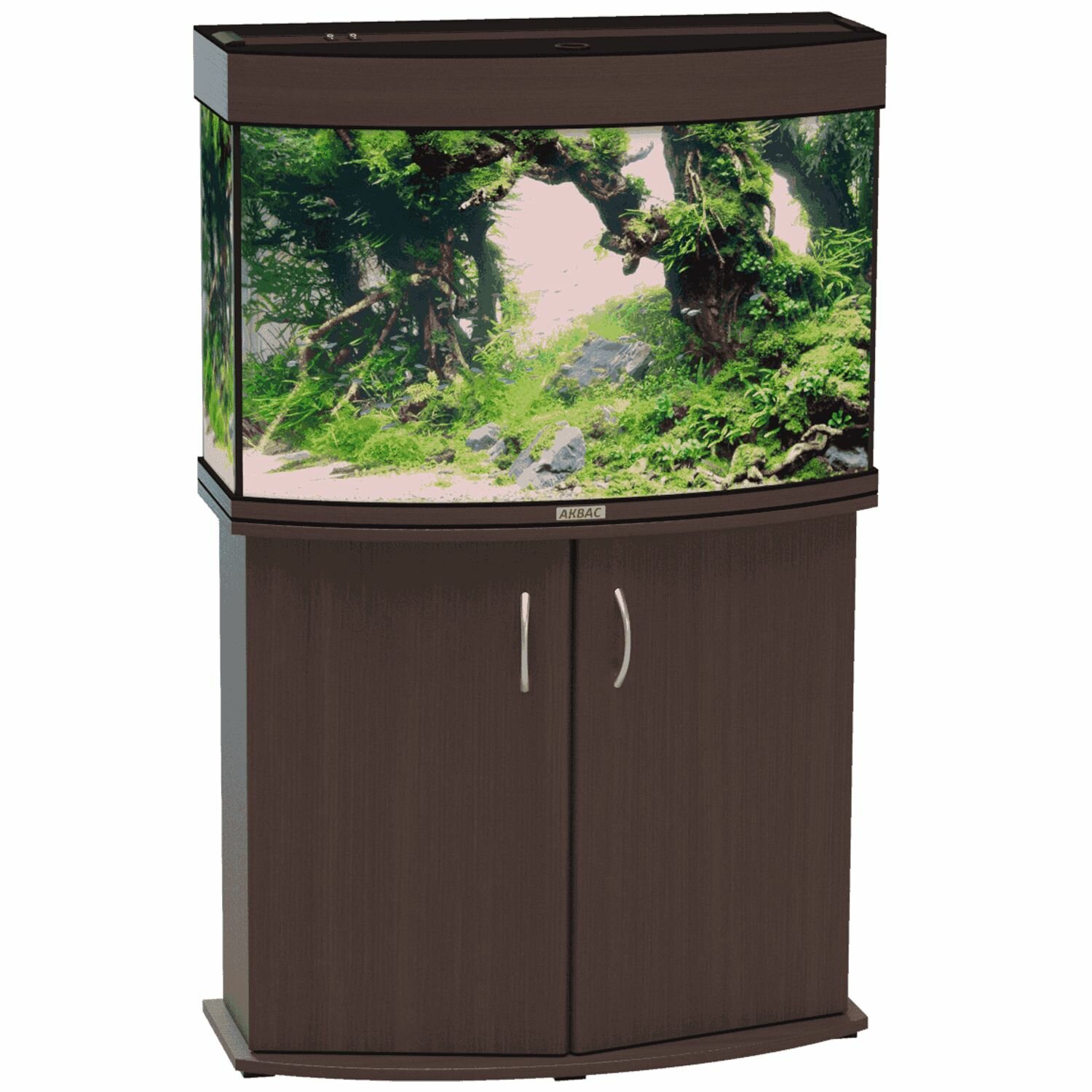 Аквариум панорамный 130 литров с освещением, крышкой и тумбой, (81*36*57 см) Аквас