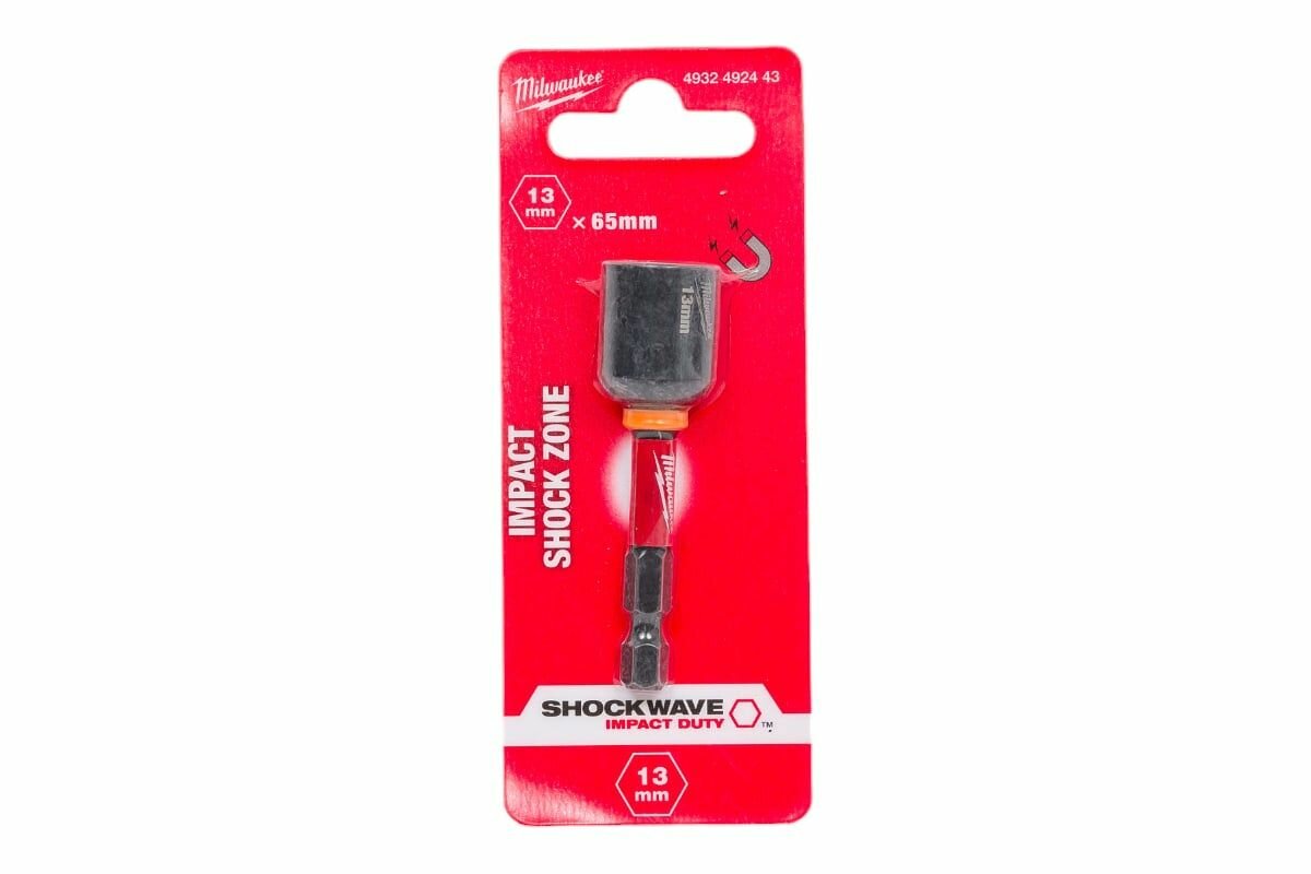 Насадка магнитная торцевая SHOCKWAVE c хвостовиком 1/4" Hex,13x65 мм Milwaukee 4932492443