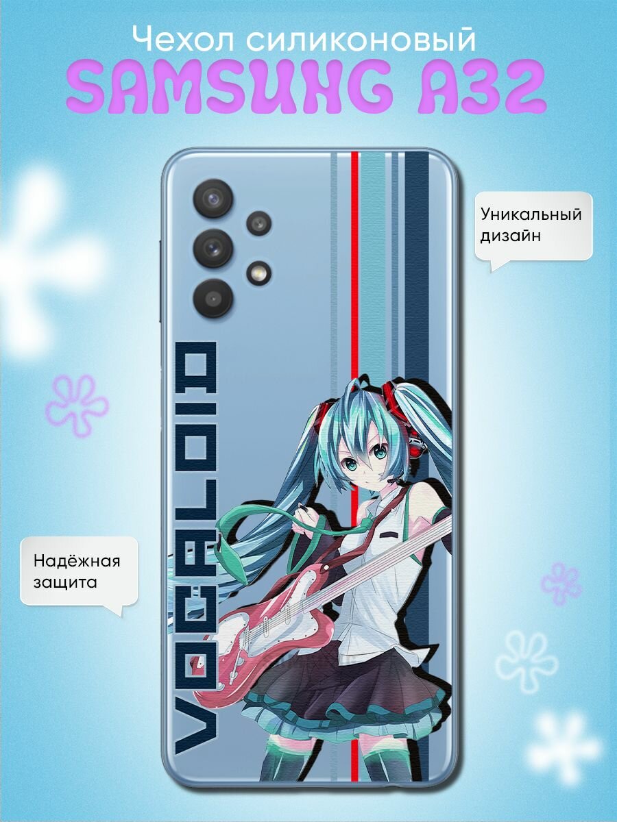 Чехол для Samsung A32 4G с рисунком Вокалоиды Мику Хацунэ