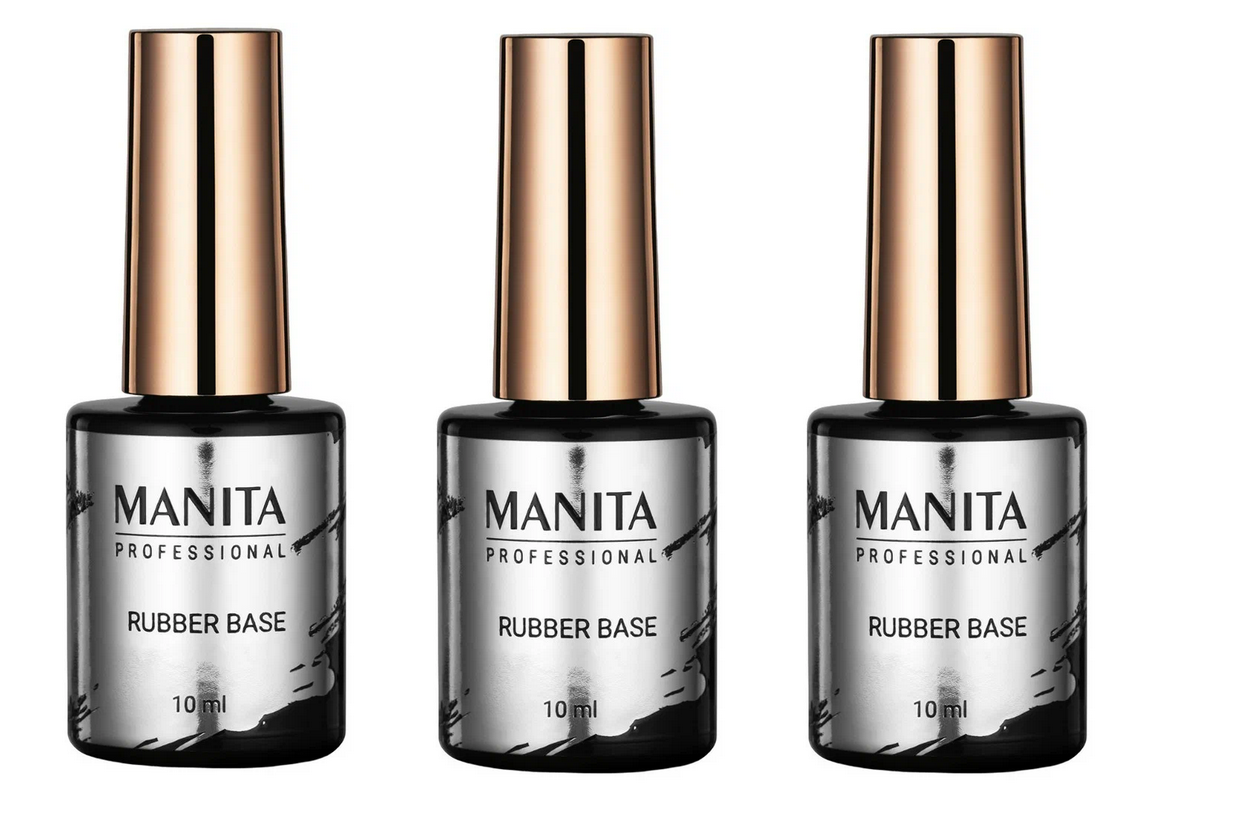 База для гель-лака Manita Professional каучуковая, Rubber, 10 мл - 3 штуки