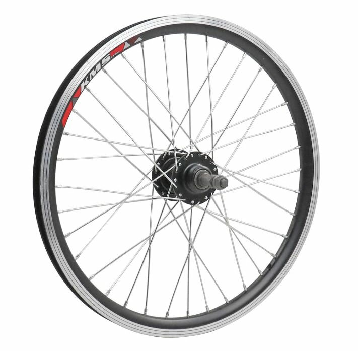 Обод 20" 2-х слойный (алюм.) задний в сборе с втулкой под диск на 6 болтов, под трещетку, черный