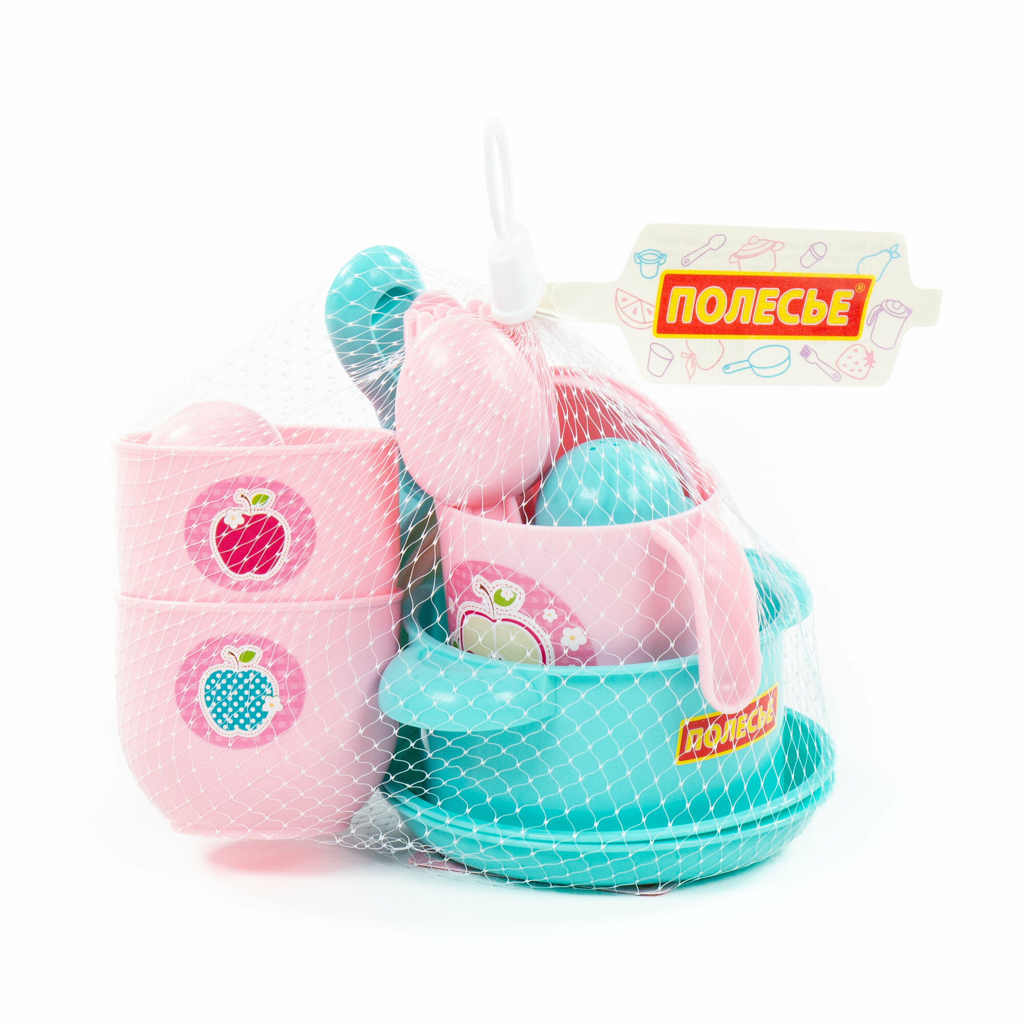 Набор детской посуды "Хозяюшка" на 2 персоны (V4) (18 элементов) (в сеточке).