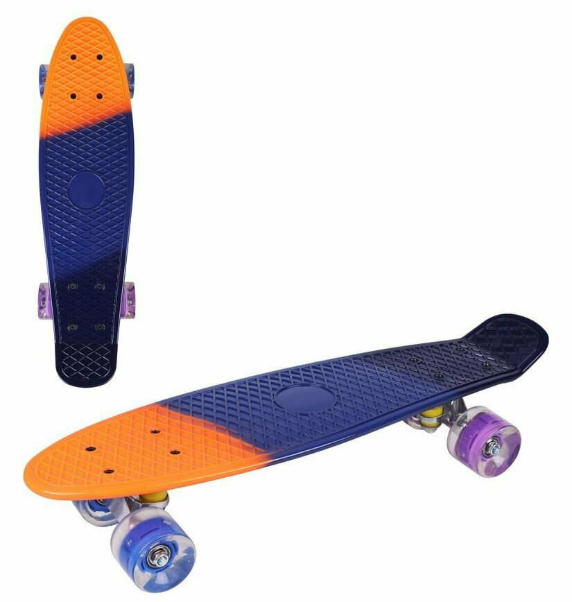 Скейтборд-пенниборд Х-Match пластик 56.5 х14.5см, PU колеса