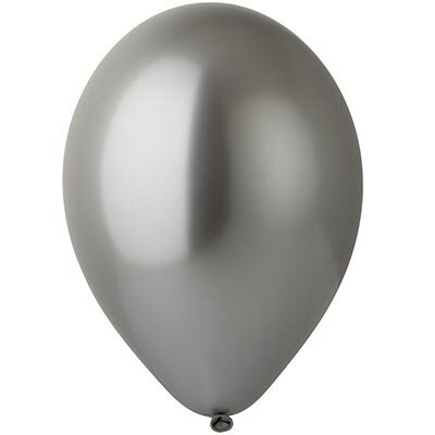 Шар латексный ненадутый И 14"/89 Хром Shiny Silver 36 см (50 в уп)