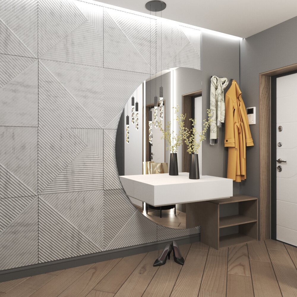 Стеновые панели МДФ цвет: светлый бетон размер: 45х45 см комплект 4 штуки