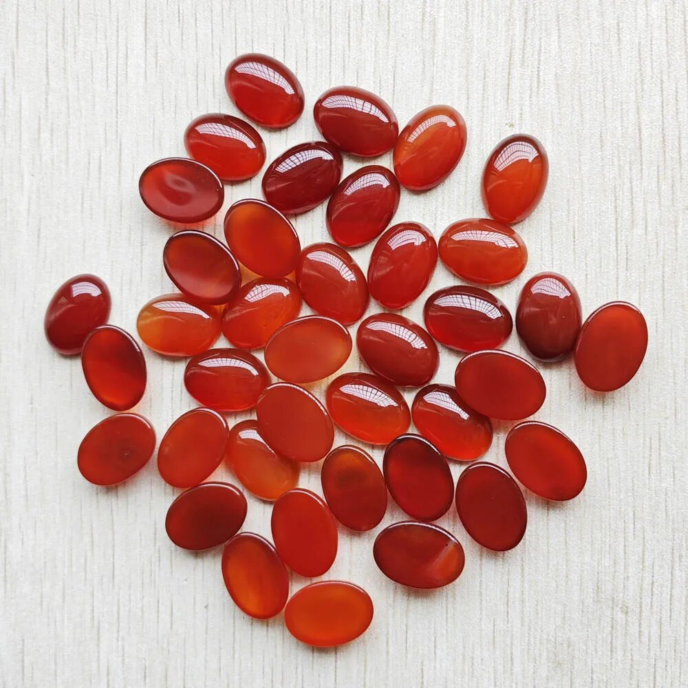 Кабошоны из красного оникса, 30 шт.