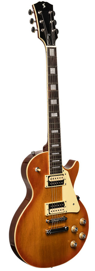 STAGG SEL-STD VSB - электрогитара, 22 лада, Les Paul, корпус: красное дерево, гриф: красное дерево, вклееный, накладка: палисандр, звукосниматели: HH, регулировки: 2х громкость, 2х тон, 3х позиционный переключатель, цвет: санбёрст