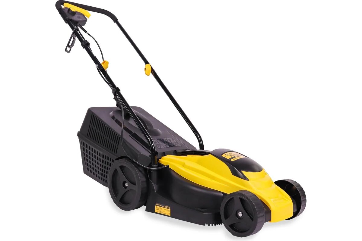 Газонокосилка электрическая Champion EM3110, желтый/черный, 100Вт, травосборник 30л
