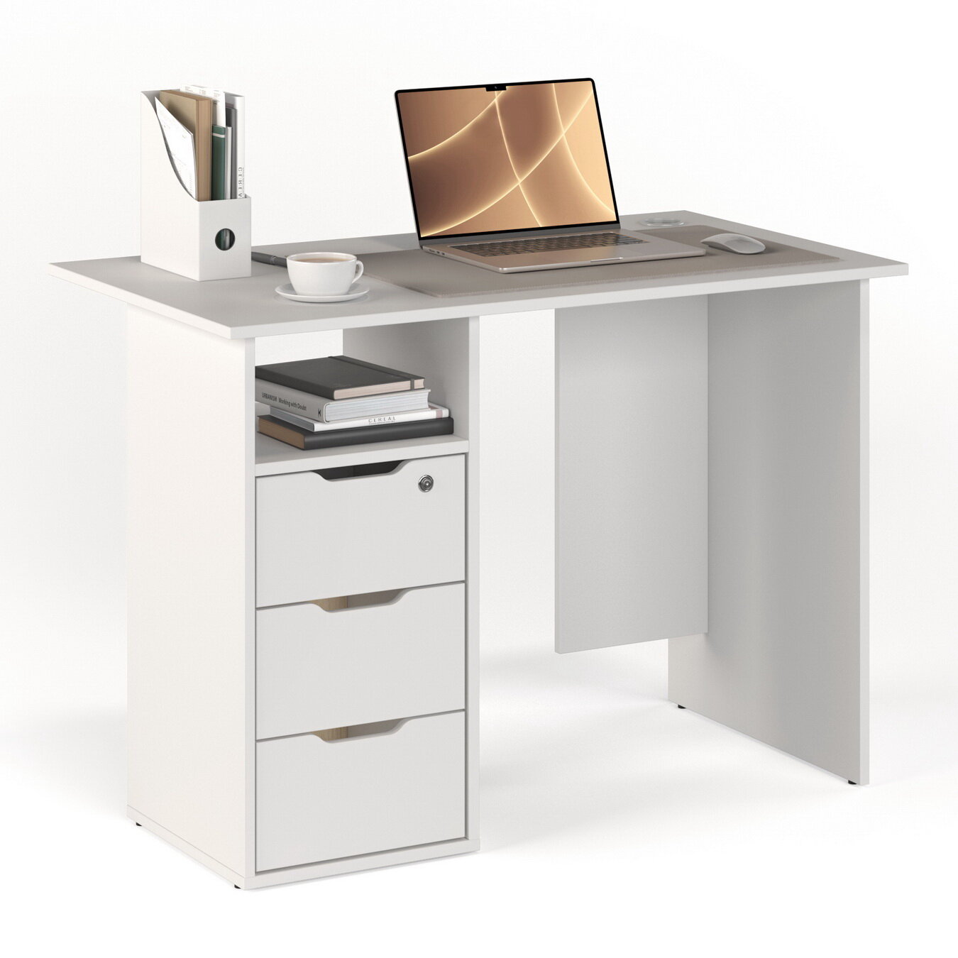 Стол письменный БАНГА-63 левый Белый