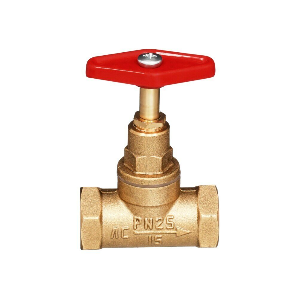 Вентиль водопроводный прямой 1/2 ВР(г) х 1/2 ВР(г) PN25 БАЗ (БАЗ. А70.15. Э. М)