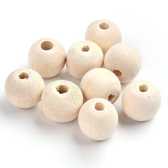 Бусина деревянная, 20х19мм, натуральная (без покрытия), 24 грамма
