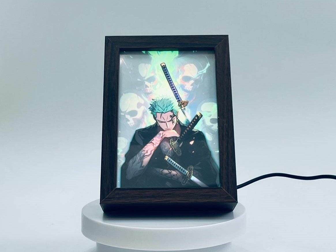 Ночник светильник картина в рамке из аниме Ван Пис (One Piece) - Ророноа Зоро (Roronoa Zoro)