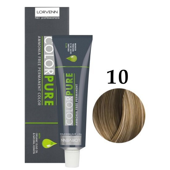 Краска для волос безаммиачная Lorvenn Color Pure, тон 10