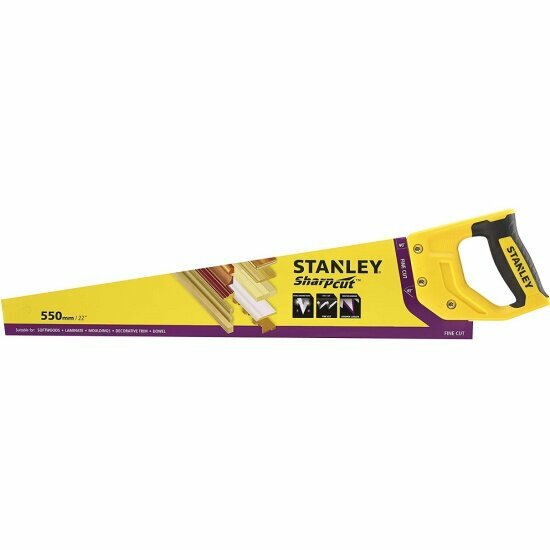 Ножовка по дереву Stanley Hand Tools Stanley STHT20372-1, SharpCut, зуб 11TPI, длина 550 мм