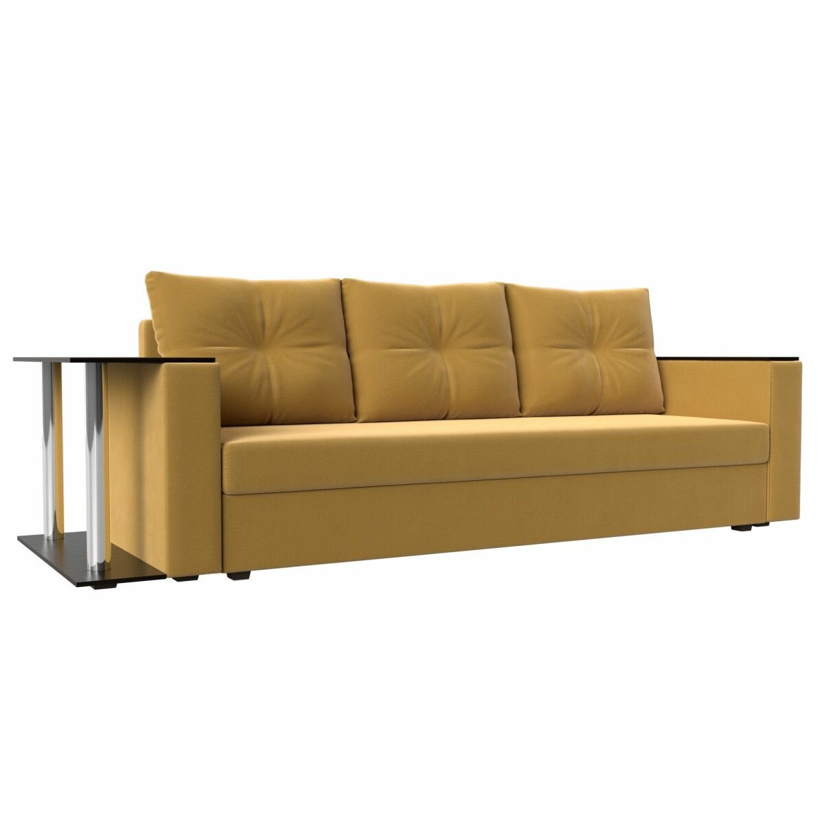 Диван прямой Атланта Хит со столом, Микровельвет, Модель 112480