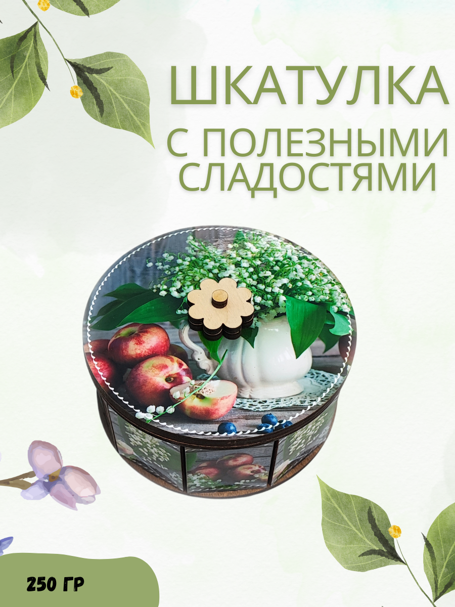 Конфеты "делише" Шкатулка круглая "Весенний пейзаж", п/п 250 гр