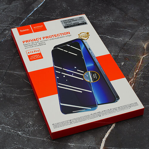 Стекло защитное HOCO A12 Pro для iPhone 15 Pro Max, Nano 3D full screen, чёрный