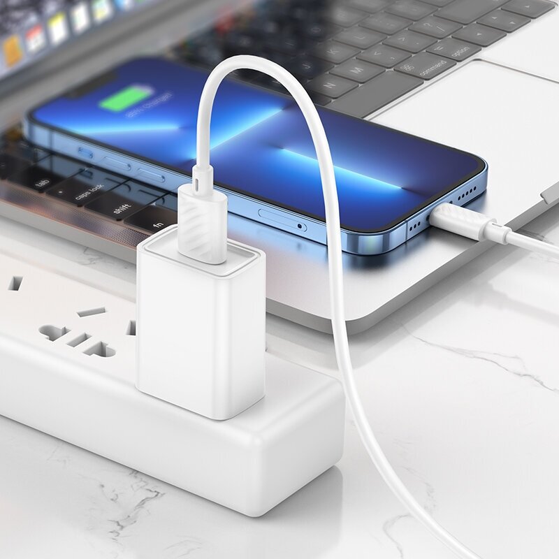 USB дата кабель Lightning, HOCO, X88, 1м, белый — фото 1