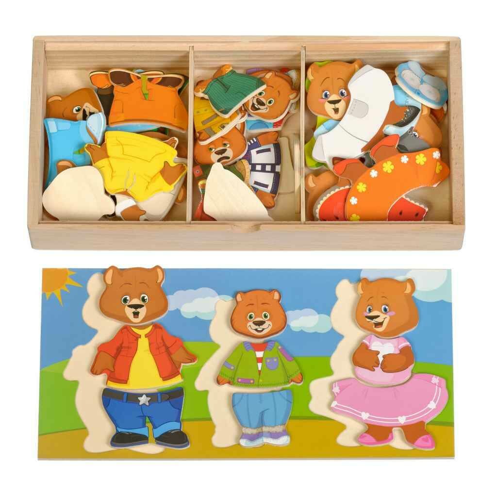 МДИ Д164 Набор одевашки "Три медведя" (дерево) /24