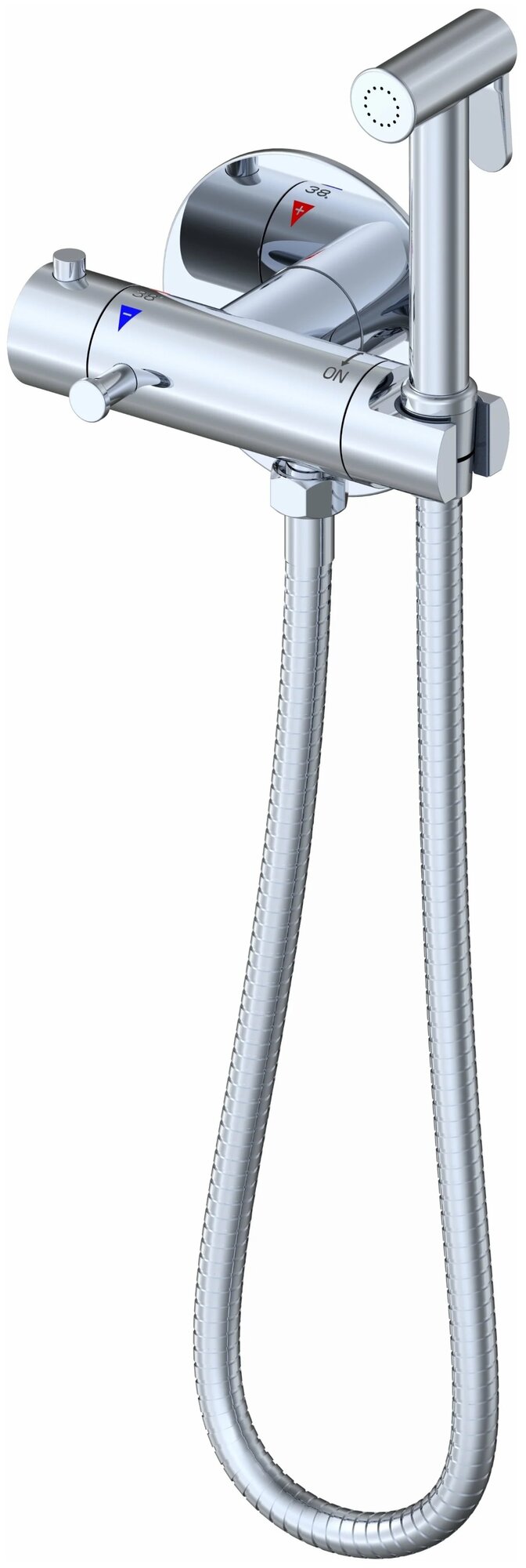 Встраиваемый гигиенический душ с термостатом и крючком Gappo G7290, хром