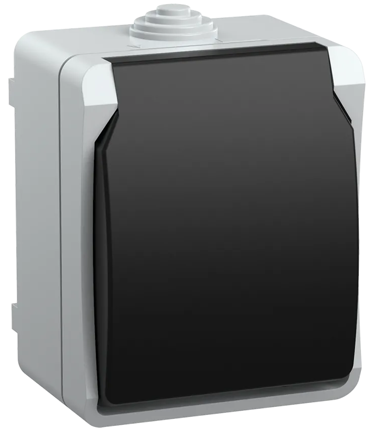 Розетка силовая штепсельная IEK / ИЭК Форс IP54, 1-местная с заземляющими контактами, открытая установка, РСб20-3-ФСр ERS12-K03-16-54-DC / электрооборудование