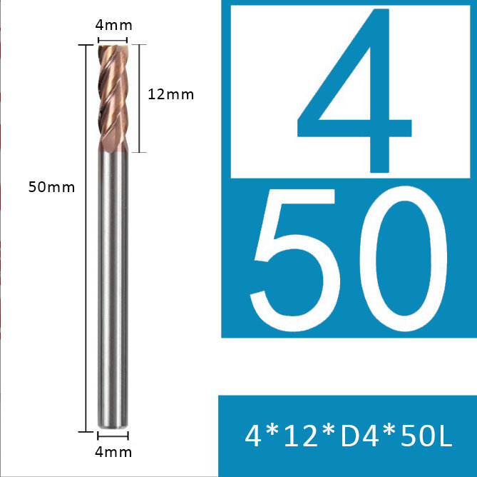 Фреза концевая по металлу 4d*12C*4D*50L*4T монолитная