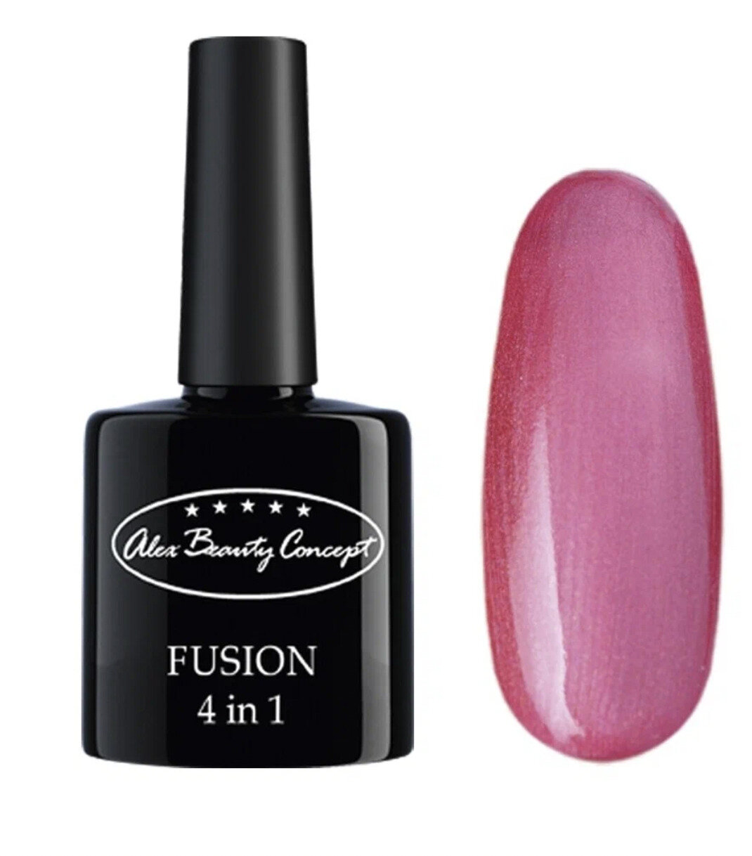 Alex Beauty Concept гель лак для ногтей FUSION 4 IN 1 GEL, 7.5 мл, цвет темно-розовый/перламутр