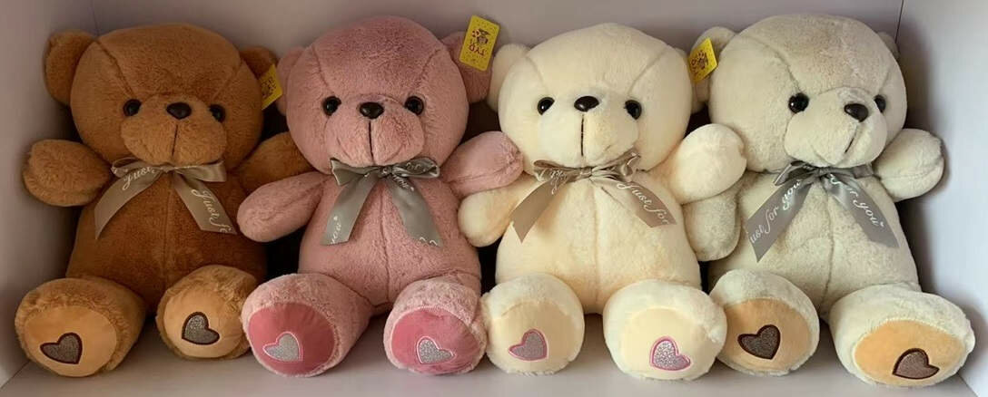 Мягкая игрушка Мишка с сердечкамии и бантом, 50см, 4 цвета, 1 штука