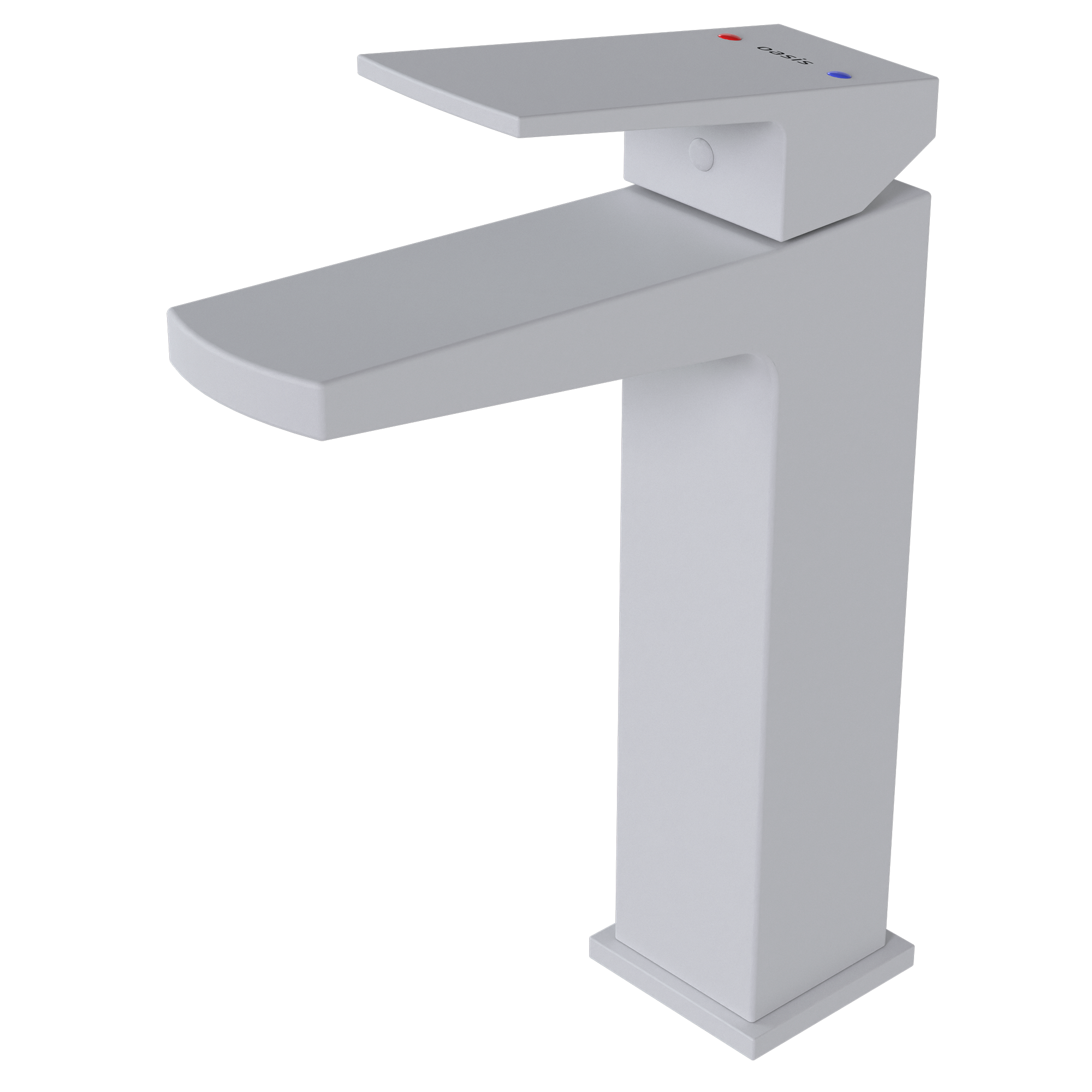 Смеситель белый для накладной раковины в ванную из латуни монолитный Oasis L3011MW_Sal